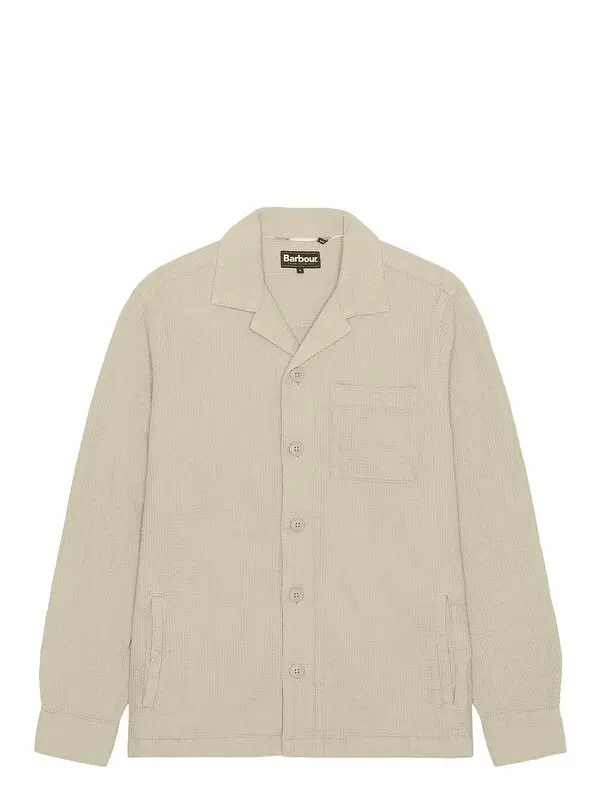 Barbour Sandwood Waffle Overshirt In Beige - Concrete