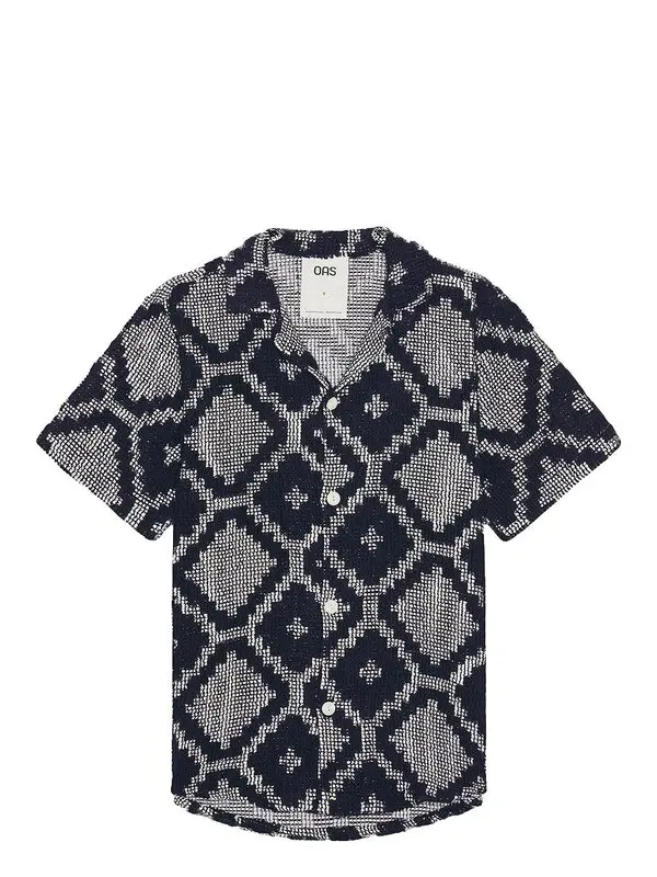 Oas Trastevere Cuba Crochet Shirt In Navy - Multi