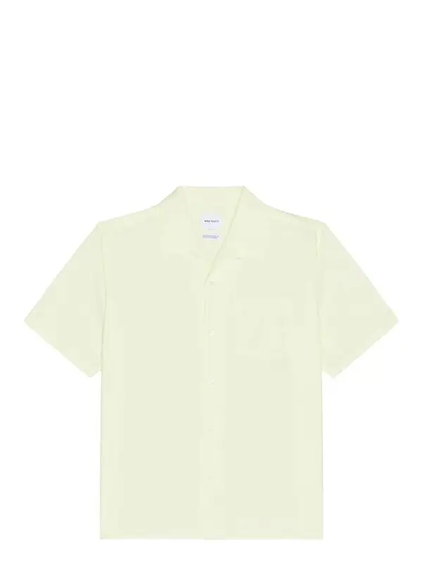 Norse Projects Carsten Cotton Tencel Shirt In Lemon - Pale Yellow