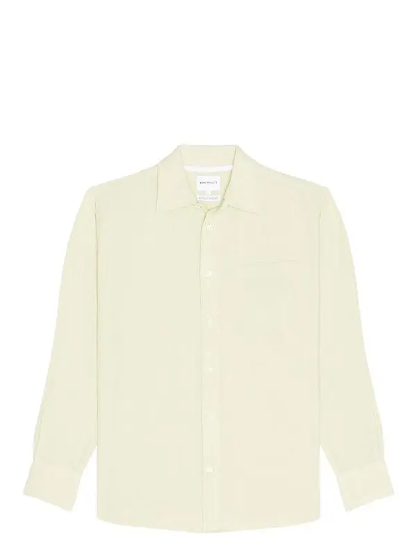 Norse Projects Algot Relaxed Cotton Linen Shirt In Yellow - Pale Yellow