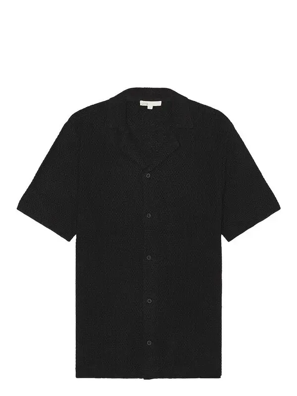 Onia Cotton Textured Camp Shirt - Black