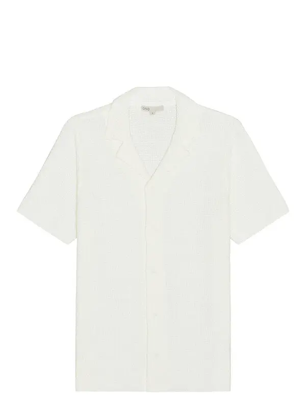 Onia Cotton Textured Camp Shirt - White