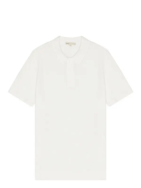 Onia Cotton Textured Knit Polo - White