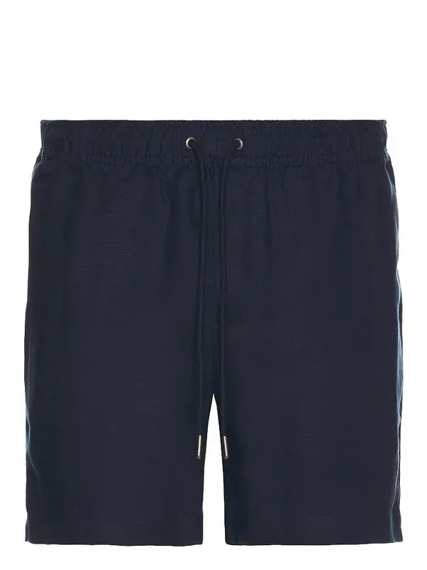 Onia Air Linen Pull On Short 6 - Deep Navy