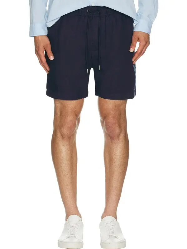 Onia Air Linen Pull On Short 6 - Deep Navy