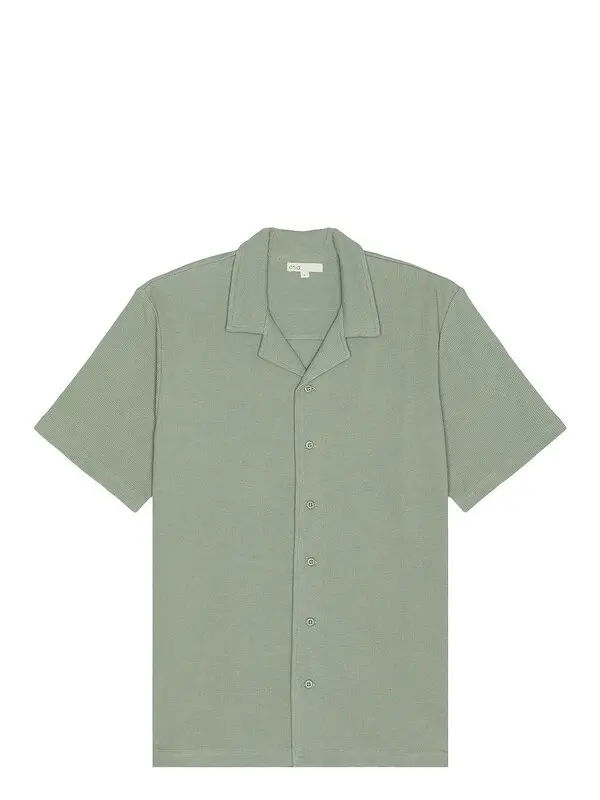 Onia Macro Waffle Vacation Shirt - Sage