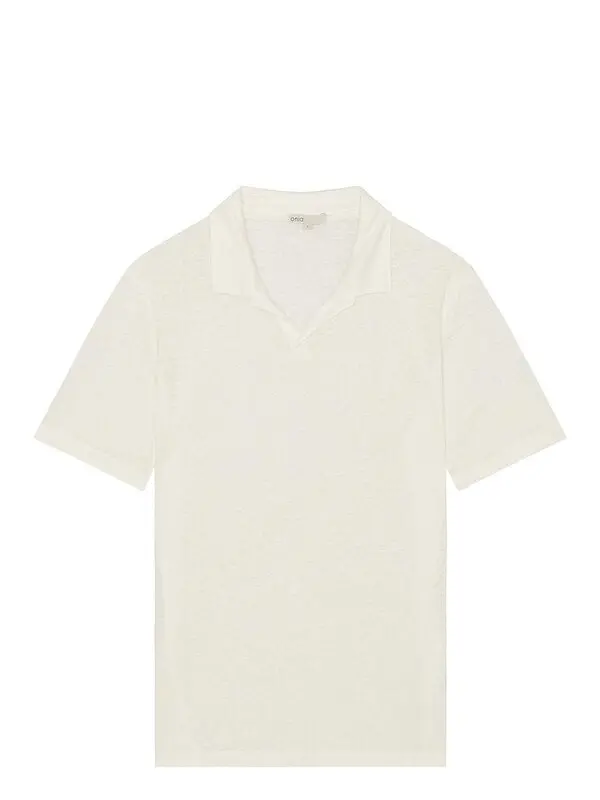 Onia Shaun Linen Polo - White