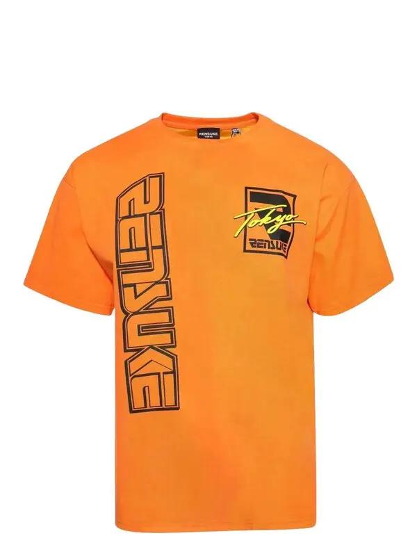 RENSUKE TOKYO Graphic-print Cotton T-shirt - Orange