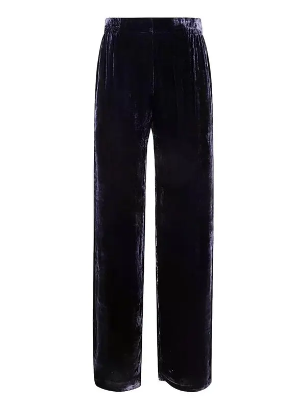 BIANCO LEVRIN Velvet Elasticated-waist Trousers - Purple