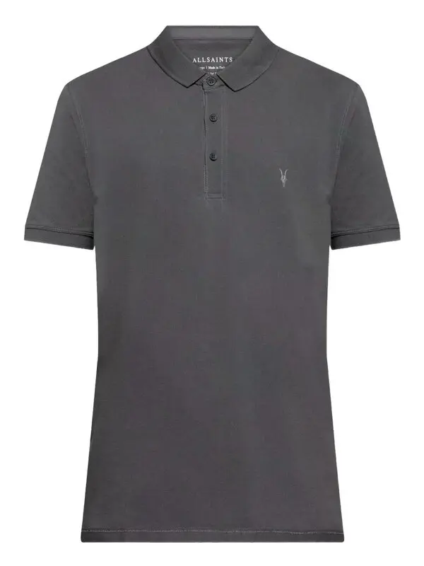ALLSAINTS Reform Embroidered Polo Shirt - Grey