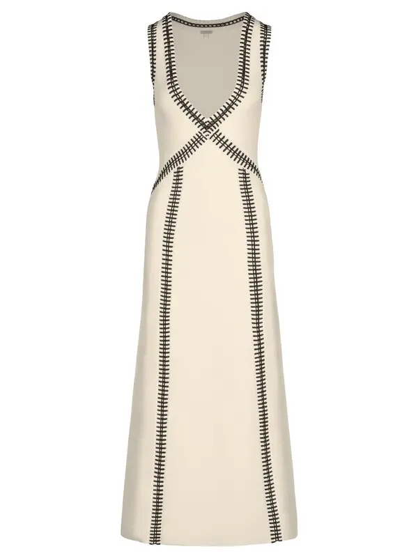 Johanna Ortiz Spiritual Knit Maxi Dress - Black,white