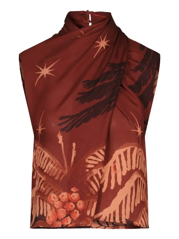 Johanna Ortiz Imaginative Silk Top - Burgundy
