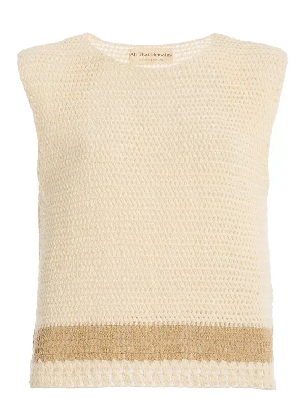 ALL THAT REMAINS Willow Crocheted Cotton Top - Ivory