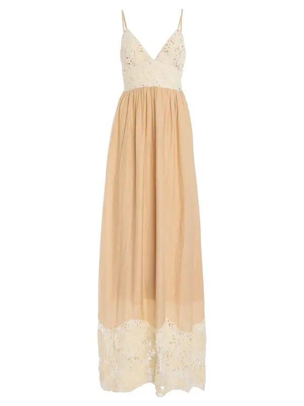 ALL THAT REMAINS Exclusive Edith Cotton-silk Maxi Dress - Ivory