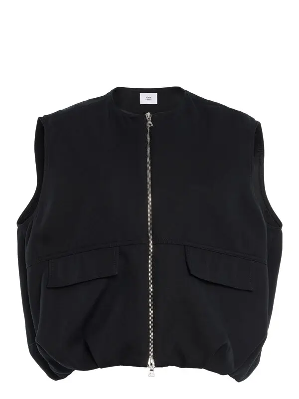 Adam Lippes Relaxed Cotton-twill Vest - Black