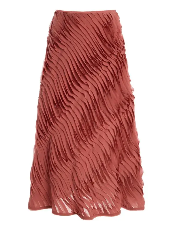 Ulla Johnson Amiko Pleated Midi Skirt - Pink