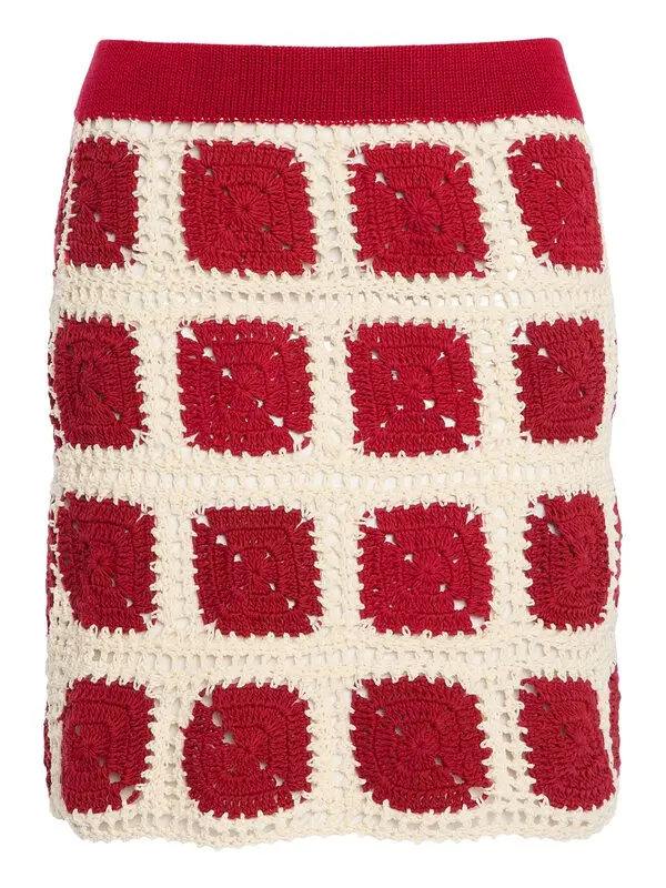 ALL THAT REMAINS Dillon Crocheted Mini Skirt - Red