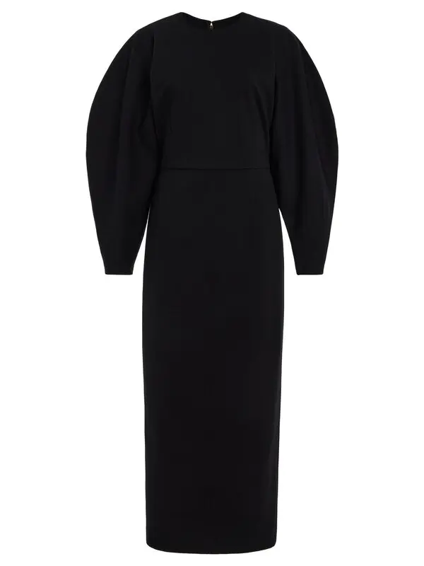 Carolina Herrera Arc-sleeve Ponte Midi Dress - Black