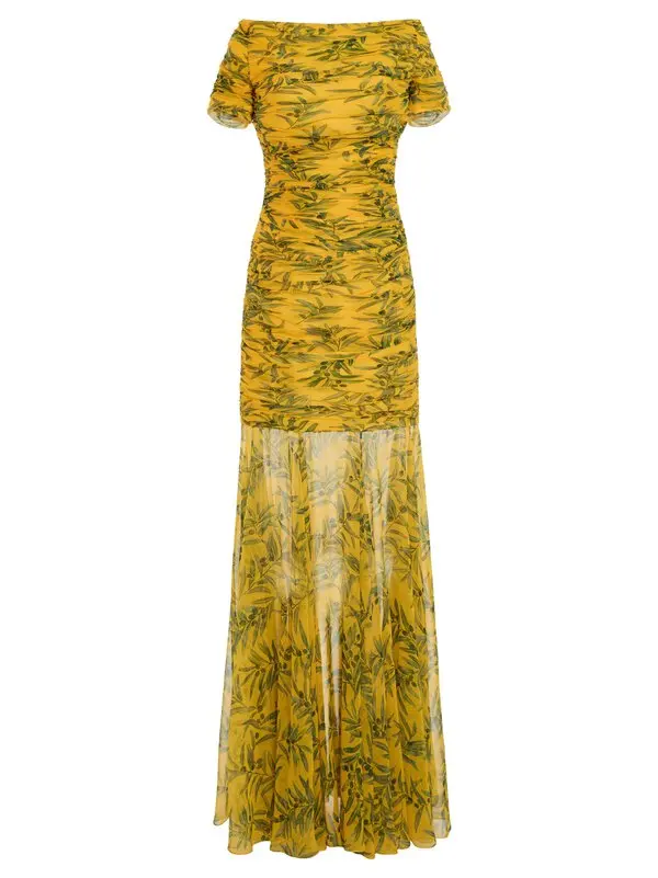 Carolina Herrera Off-the-shoulder Chiffon Gown - Yellow