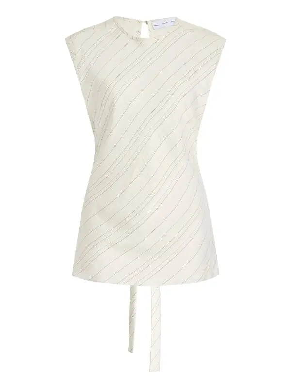 Proenza Schouler White Label Woven Stripe Trina Top - Ivory