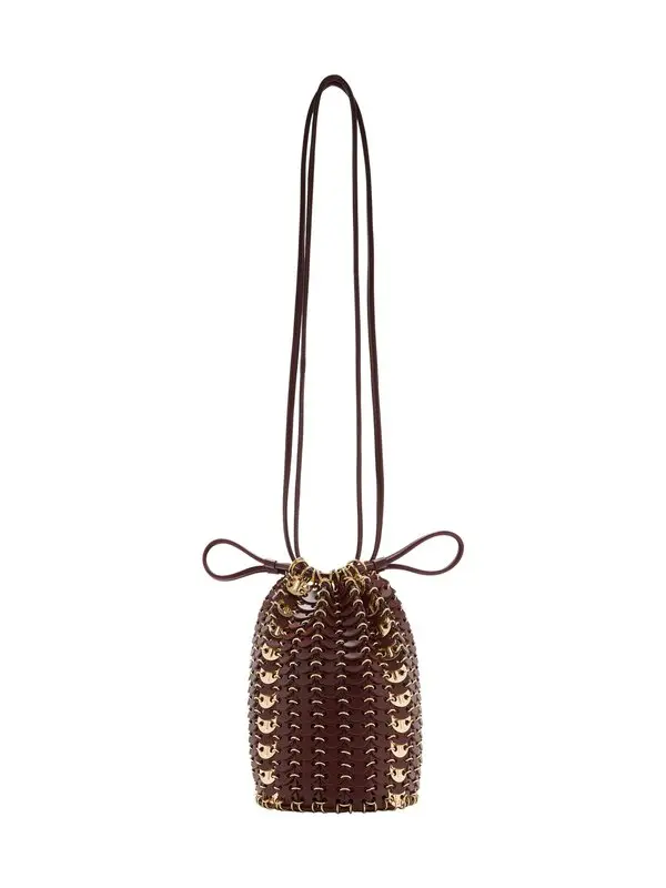 Rabanne Leather Chainmail Evening Pouch - Burgundy