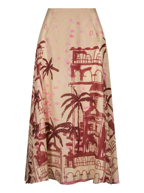 Johanna Ortiz Steps Of Joy Linen Maxi Skirt - Multi
