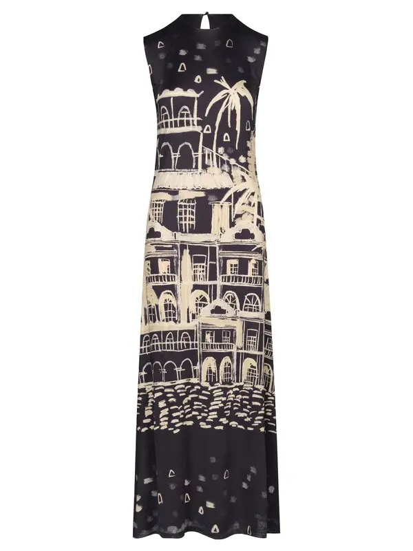 Johanna Ortiz Cardinal Direction Maxi Dress - Black,white