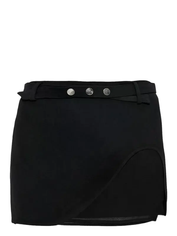 Attico Belted Mini Skirt - Black