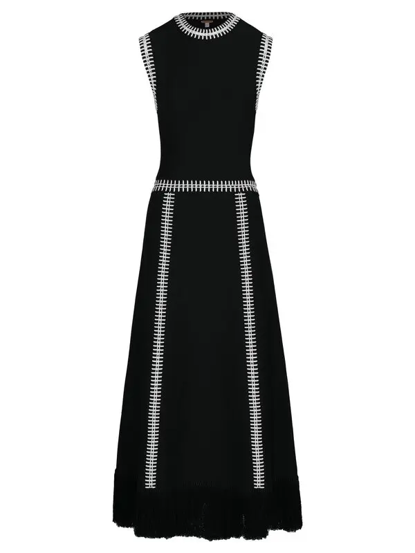 Johanna Ortiz Knitted Maxi Dress - Black,white