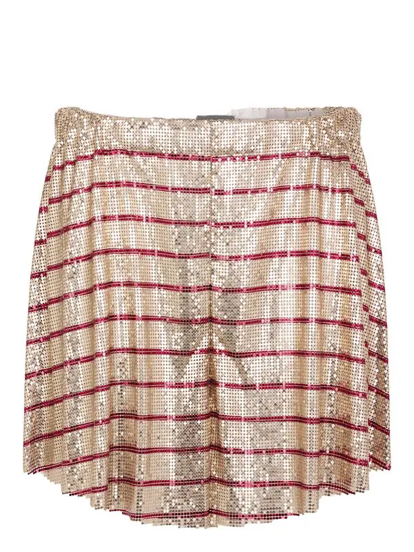 Rabanne Metallic Mesh Shorts - Stripe