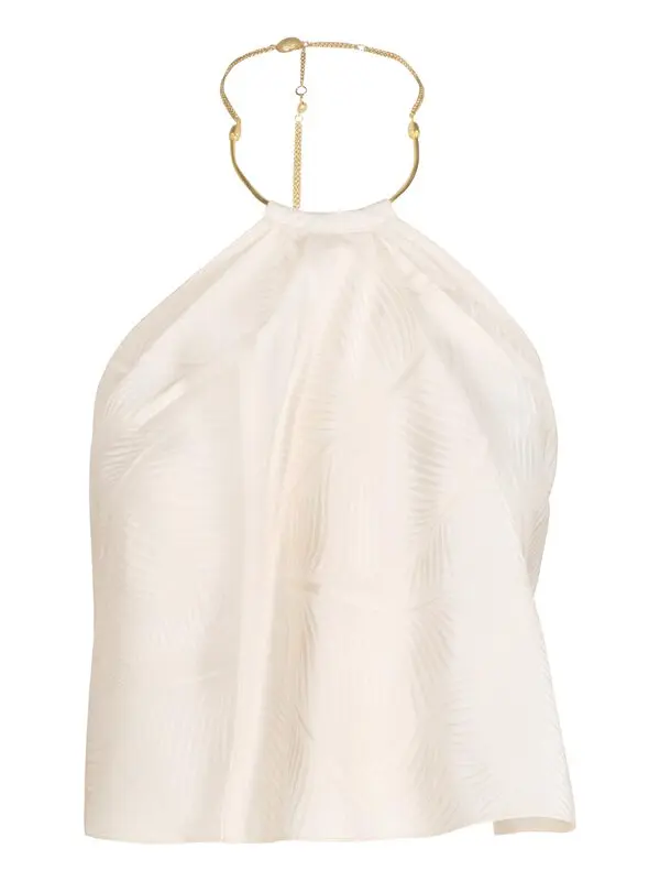 Johanna Ortiz The Root Jacquard Halter Top - Off-white