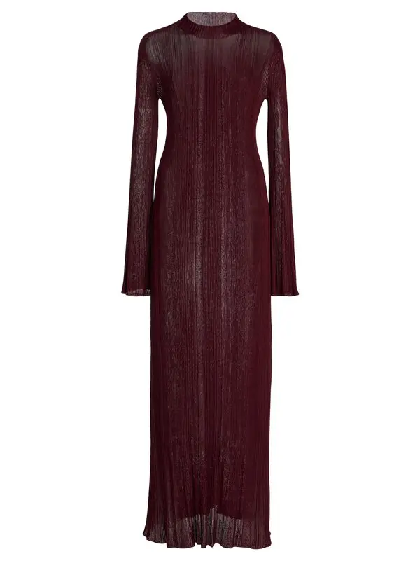 Gabriela Hearst Atira Knit Silk Maxi Dress - Red