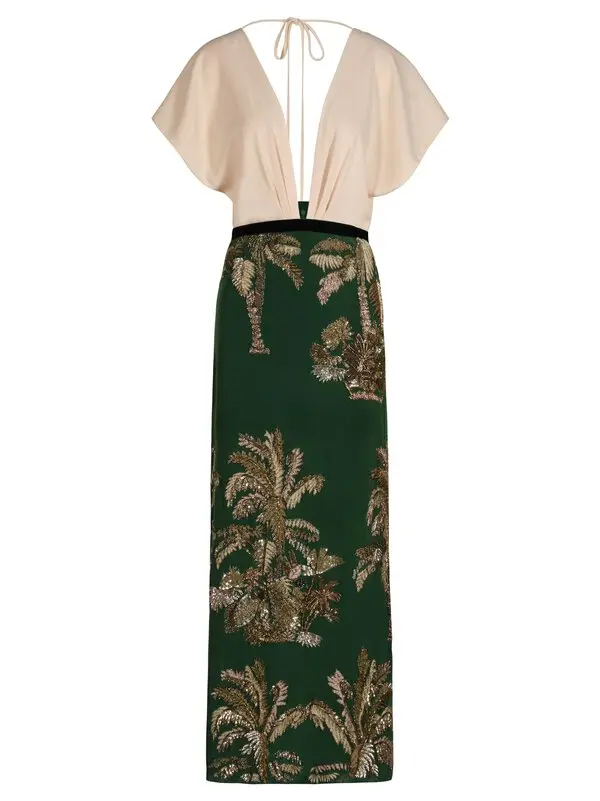 Johanna Ortiz Night Steps Silk-blend Maxi Dress - Multi