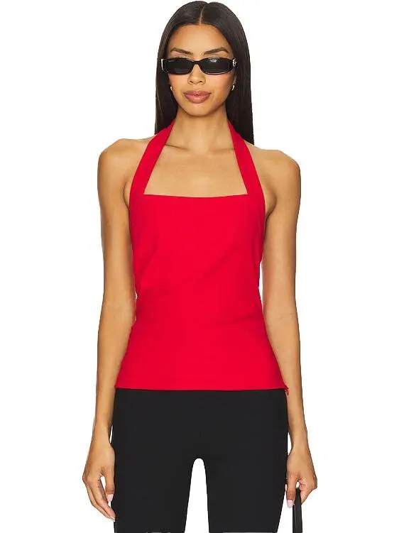 ELODIE THE LABEL Colbie Crepe Top - Red