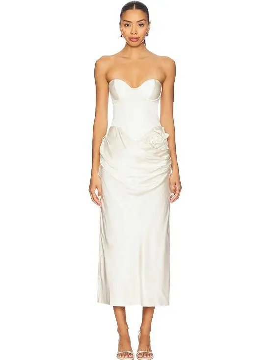 Lpa Ilaria Corset Midi Dress - Ivory
