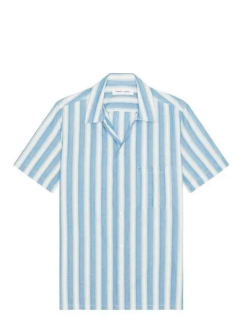 SAMSOE SAMSOE Saavan Jf Shirt In Blue - Coronet Blue Stripe
