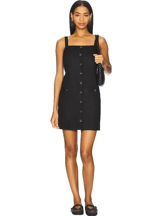 Veronica Beard Nico Linen Dress - Black