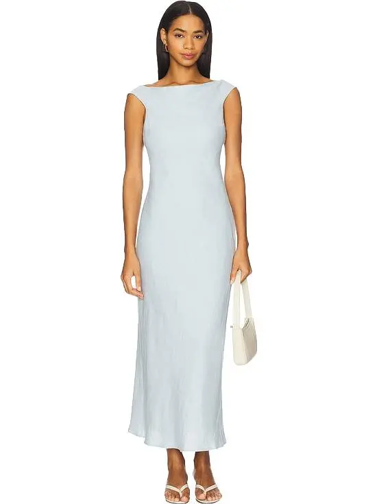 Faithfull The Brand Ilride Midi Dress - Sky Blue