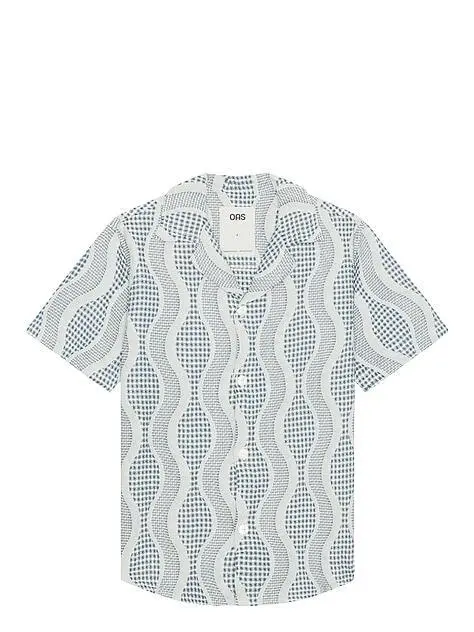 Oas Como Cuba Waffle Shirt - Blue