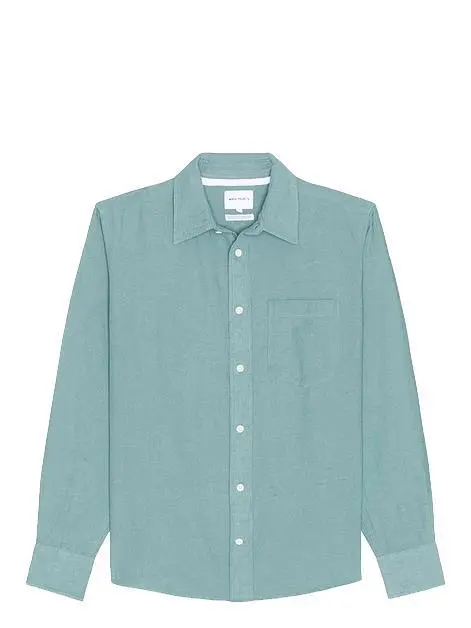 Norse Projects Algot Relaxed Cotton Linen Shirt In Blue - Greyish Blue