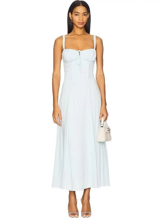 SNDYS X Alessia Drop Waist Dress - Baby Blue