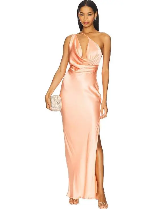 SNDYS X Johanna Cowl Neck Maxi - Coral