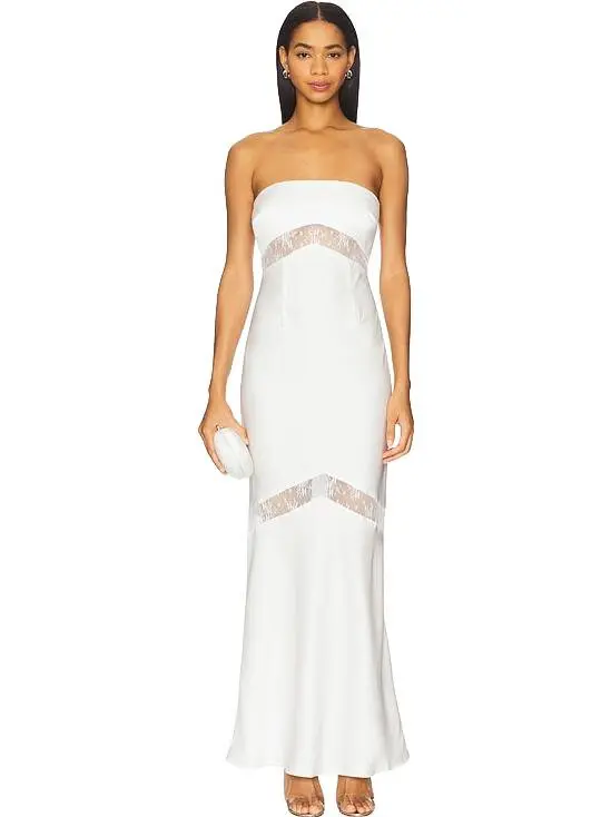 RUNAWAY THE LABEL Melrose Strapless Maxi Dress - White