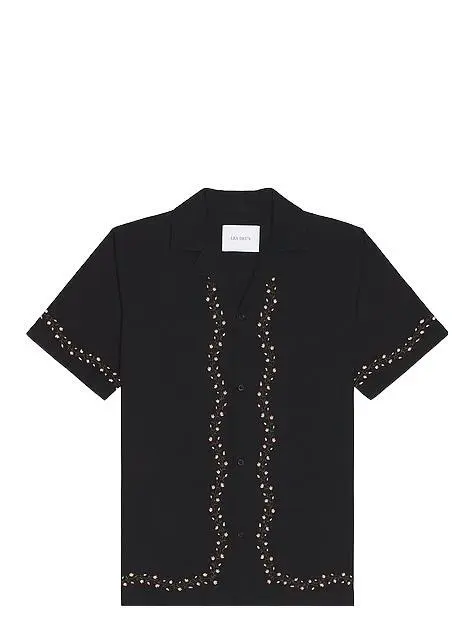 LES DEUX Lesley Embroidery Shirt - Black