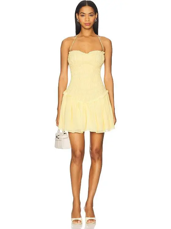 LOVERS AND FRIENDS Alessia Mini Dress - Baby Yellow