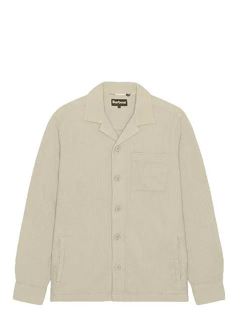 Barbour Sandwood Waffle Overshirt In Beige - Concrete