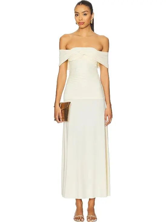 CASONA La Guapa Off-shoulder Dress - Off White