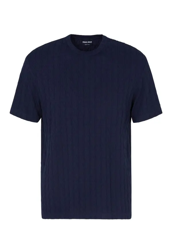 Giorgio Armani Short-sleeved Crew-neck Jumper - Blue