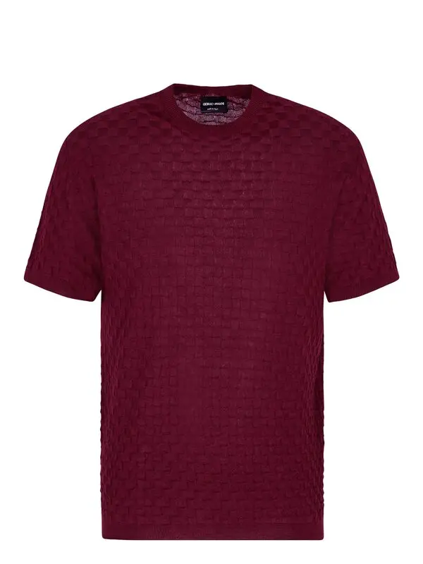 Giorgio Armani Short-sleeved Crew-neck Jumper - Burgundy