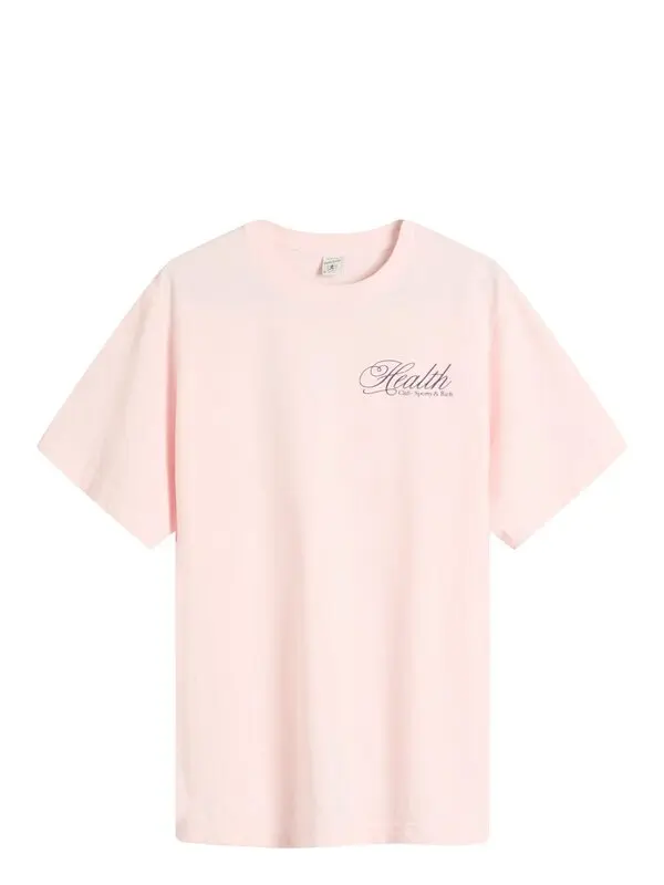 SPORTY & RICH Health Script T-shirt - Pink Dolphin